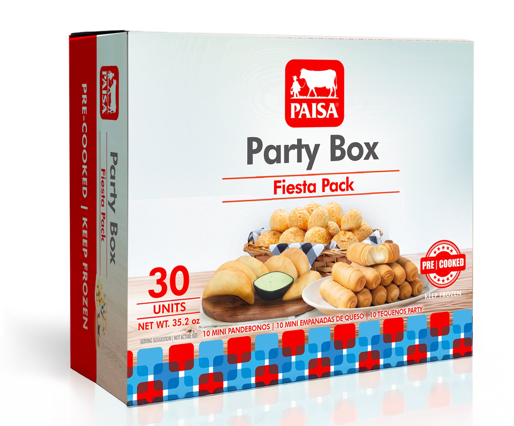 Paisa Party Box - 10 Mini empanadas - 10 Tequenos - 10 Minipandebono ...